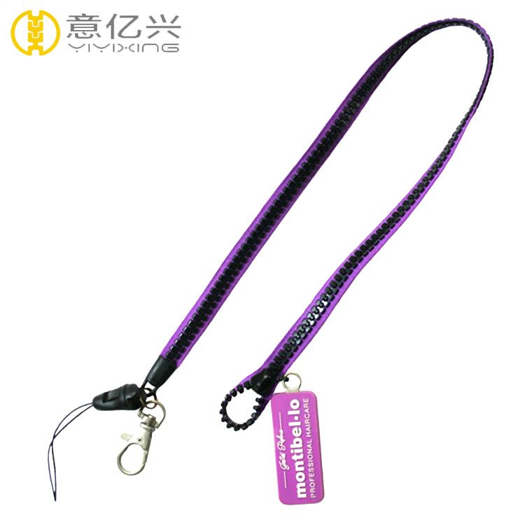Top Sale Custom Plastic Zip Pouch Zipper Lanyard With Metal Hook-Nylon ...